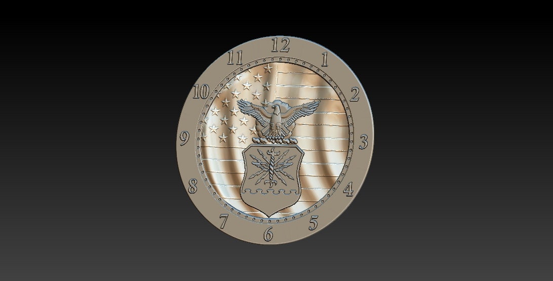 3D STL File for CNC - Wall Clock Flag With Eagle - Etsy