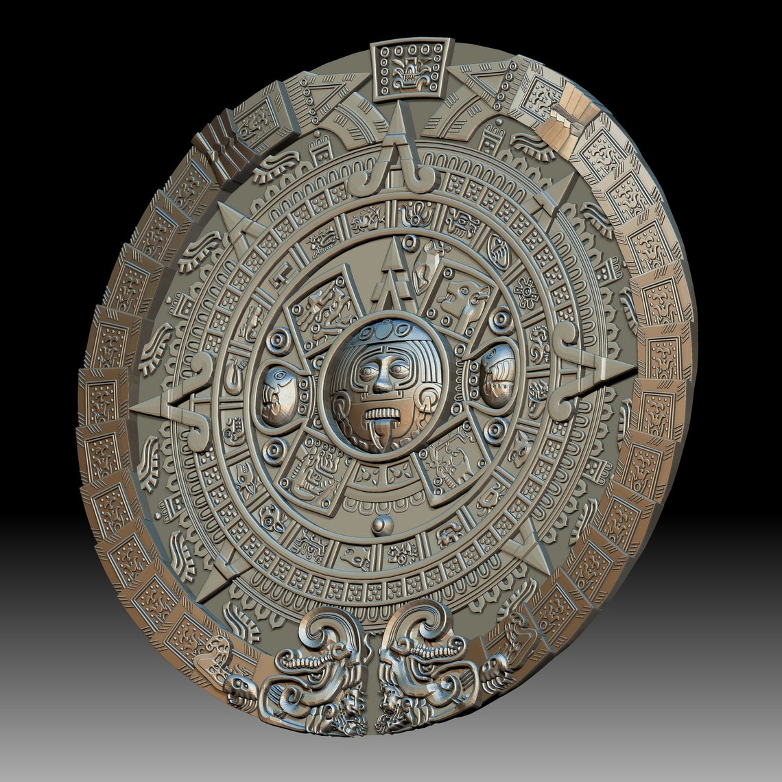 3D STL Model for CNC Mayan Calendar - Etsy