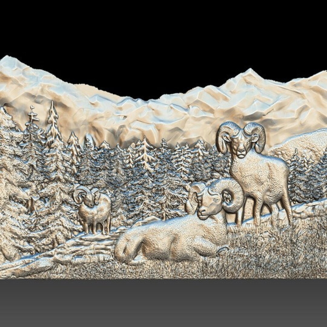 3D STL File - Scene Horn Sheep - Etsy