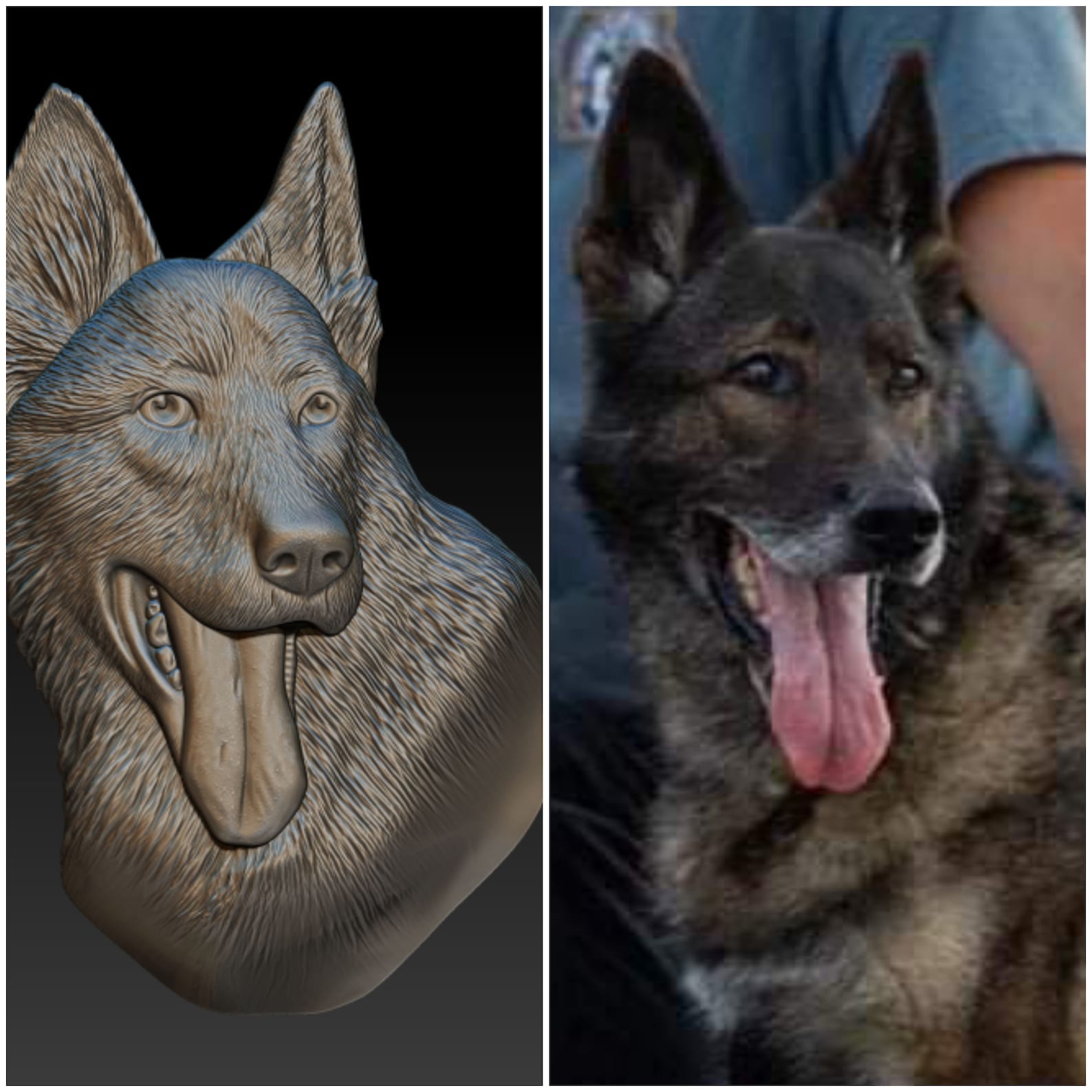 Custom STL Portrait of Dogs and Pets File for CNC Router Based on Your ...