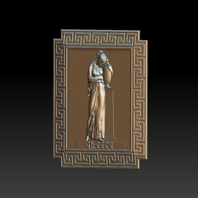 3D STL File for CNC Greek Woman With Amphora - Etsy