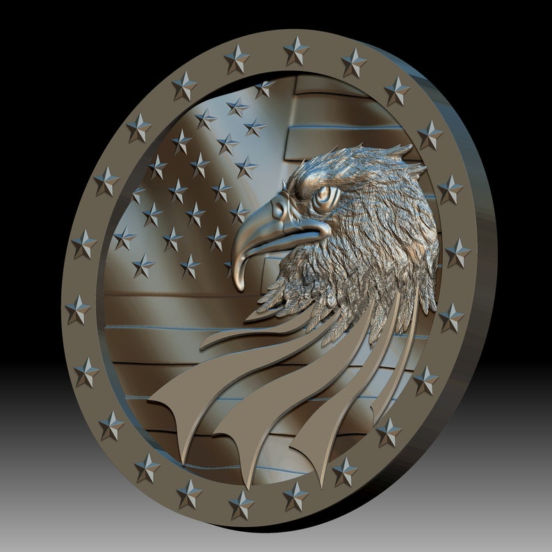 3D Model Stl and Grayscale for Laser and CNC Milling Machines Eagle ...