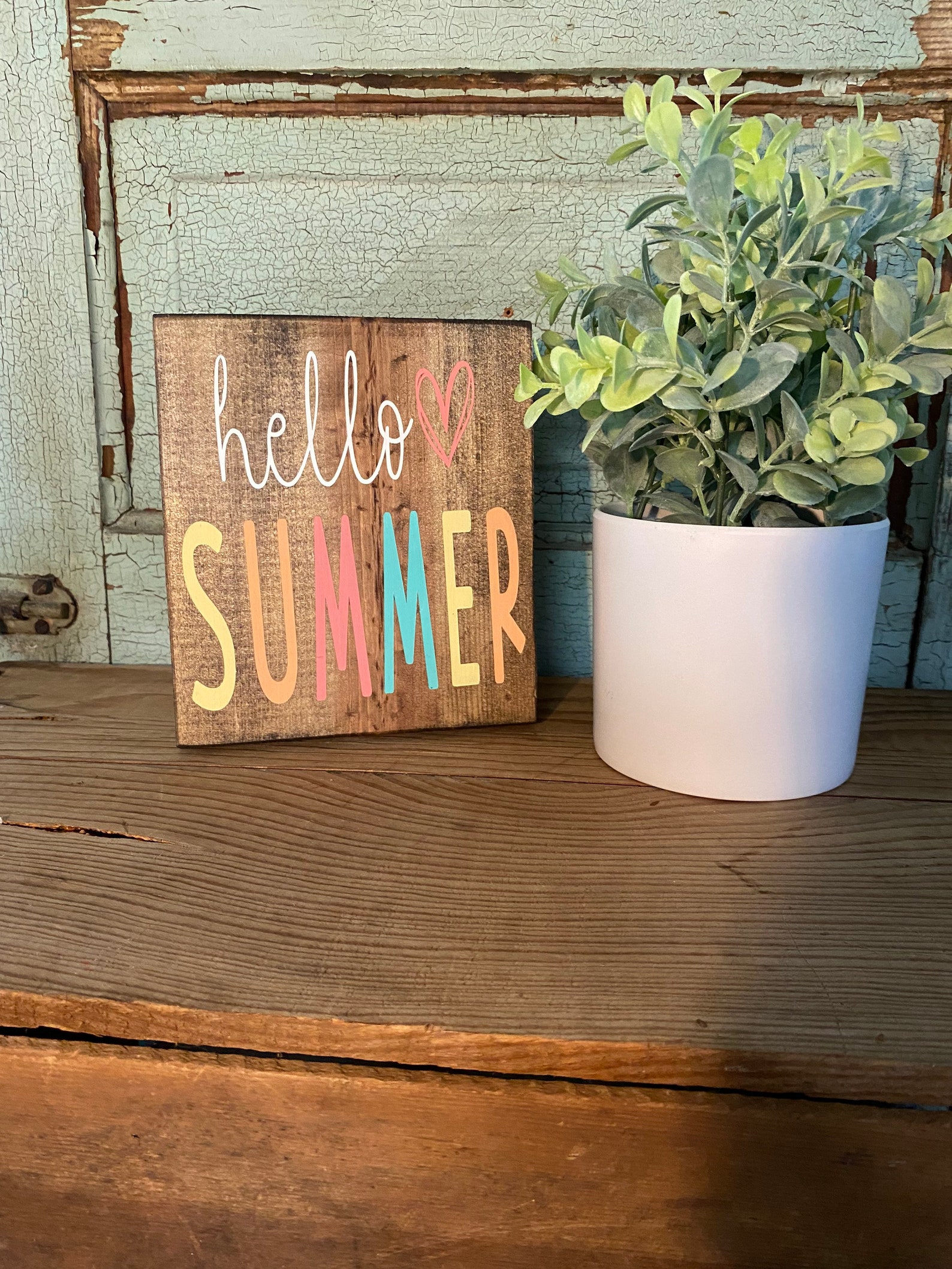 Hello Summer Sign Summer Wood Sign Summer Decor Summer - Etsy