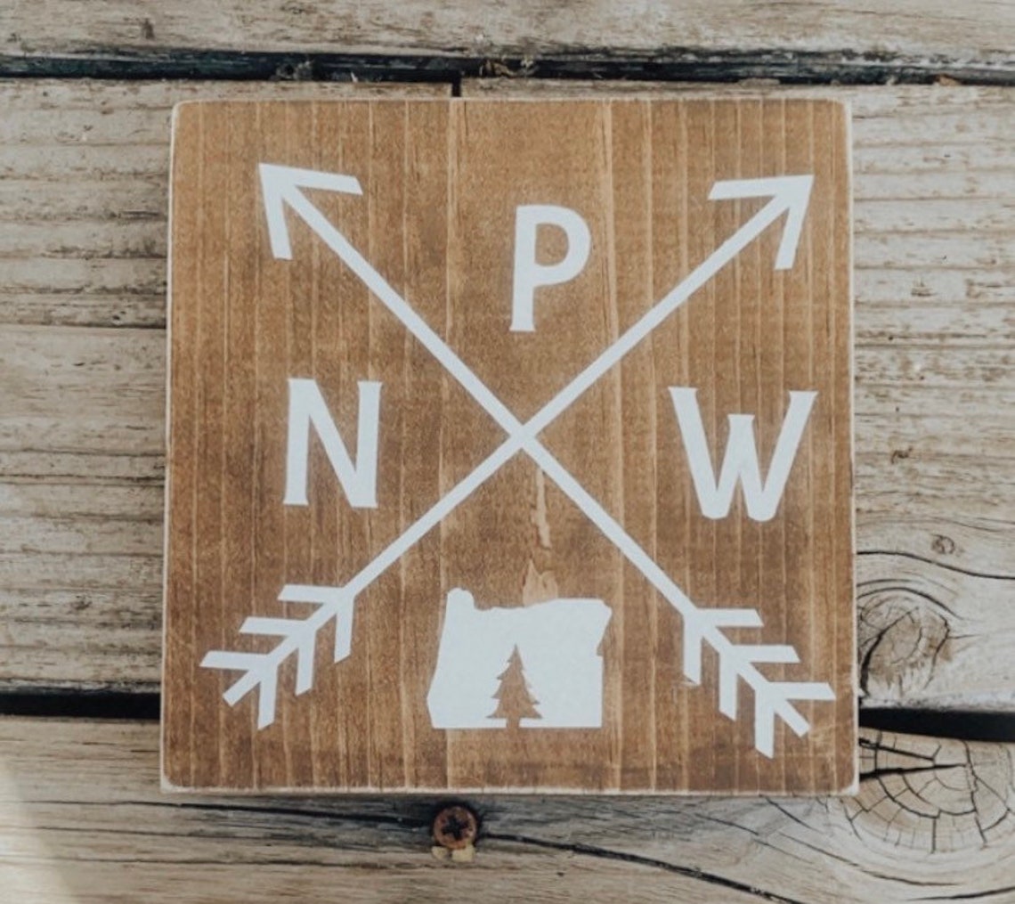 PNW Oregon Sign PNW Arrow Sign Oregon Outdoors Sign Oregon | Etsy