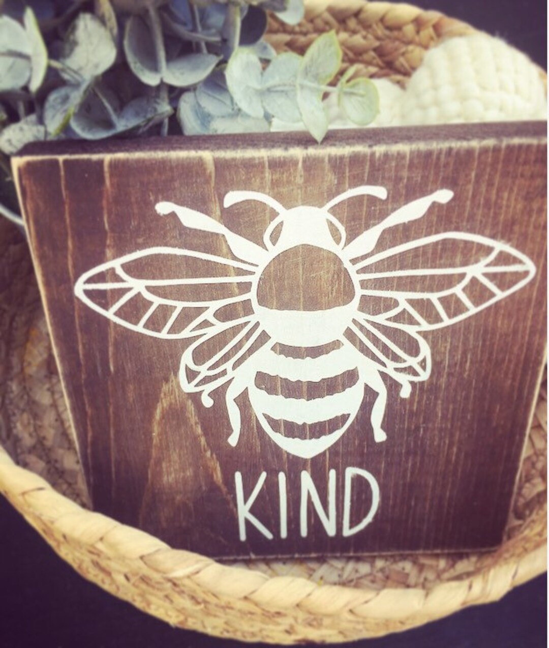Bee Kind Wood Sign, Bee Wood Sign, Gallery Wall Sign, Farmhouse Wood ...