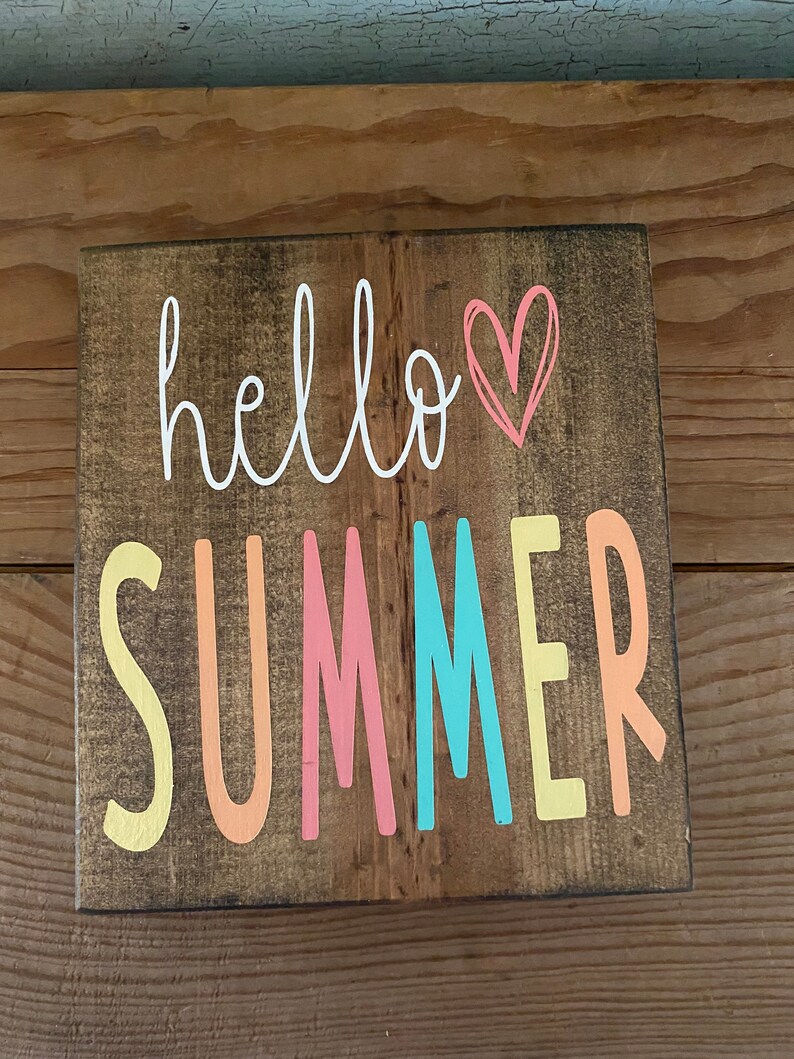 Hello Summer Sign Summer Wood Sign Summer Decor Summer - Etsy