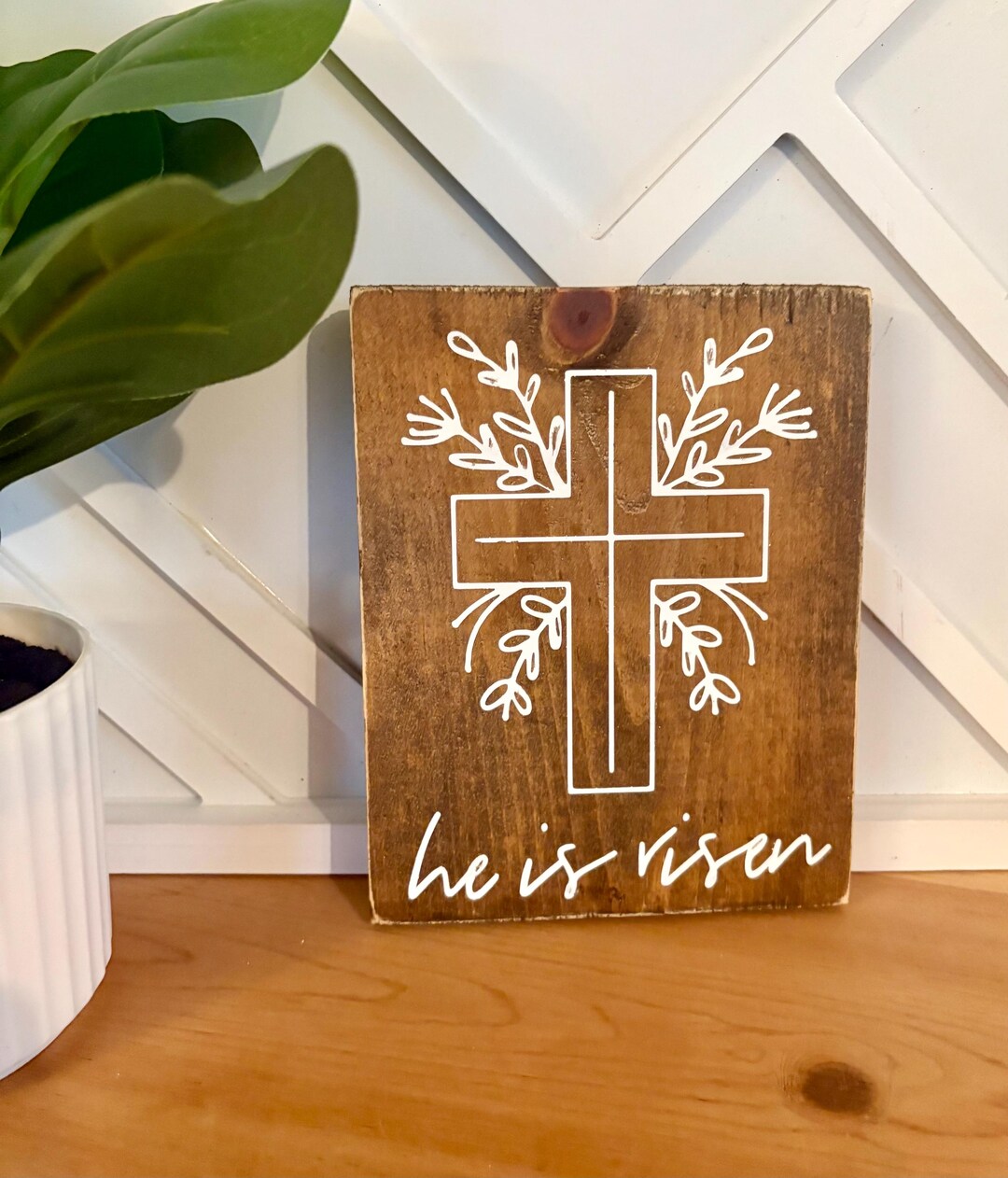 He is Risen, Easter Sign, Christian Home Decor, Farmhouse Christian ...