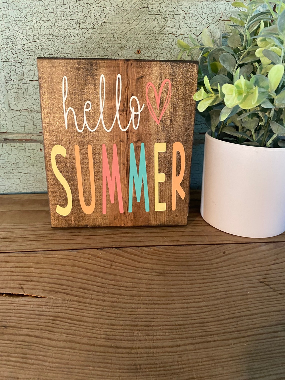 Hello Summer Sign Summer Wood Sign Summer Decor Summer - Etsy
