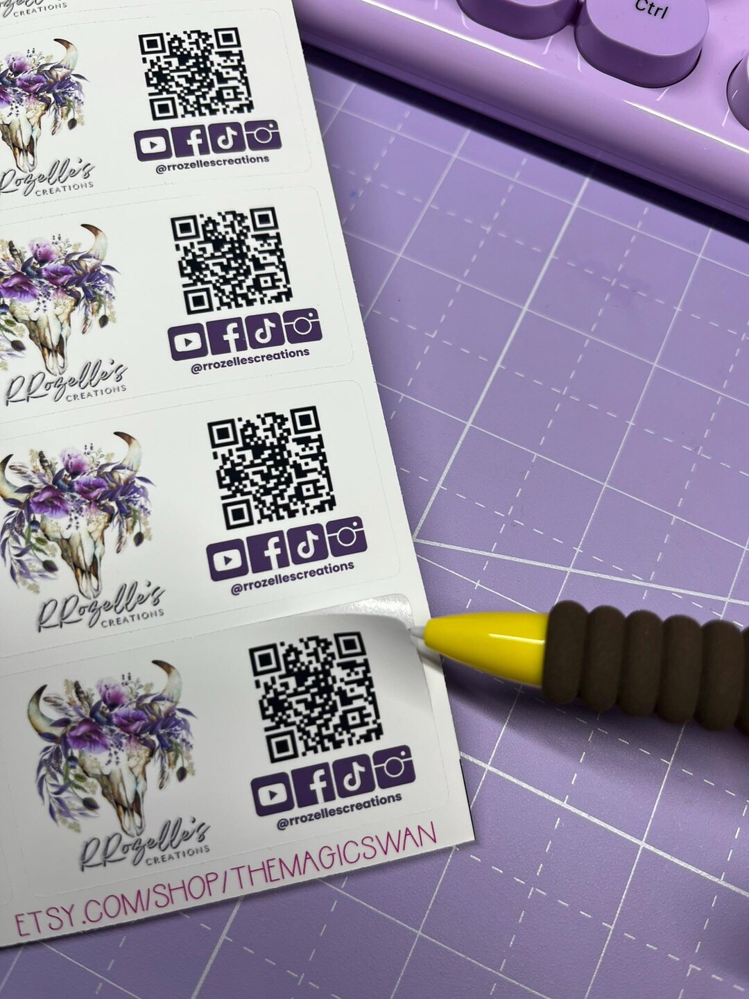 Small Business QR Code Label for Self Promotional or Marketing Material ...