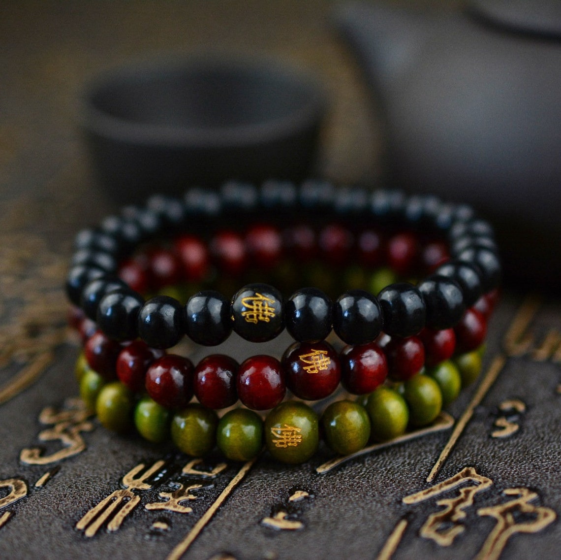 8mm Sandalwood Buddhist Prayer Beads Mala Bracelet UK Various - Etsy