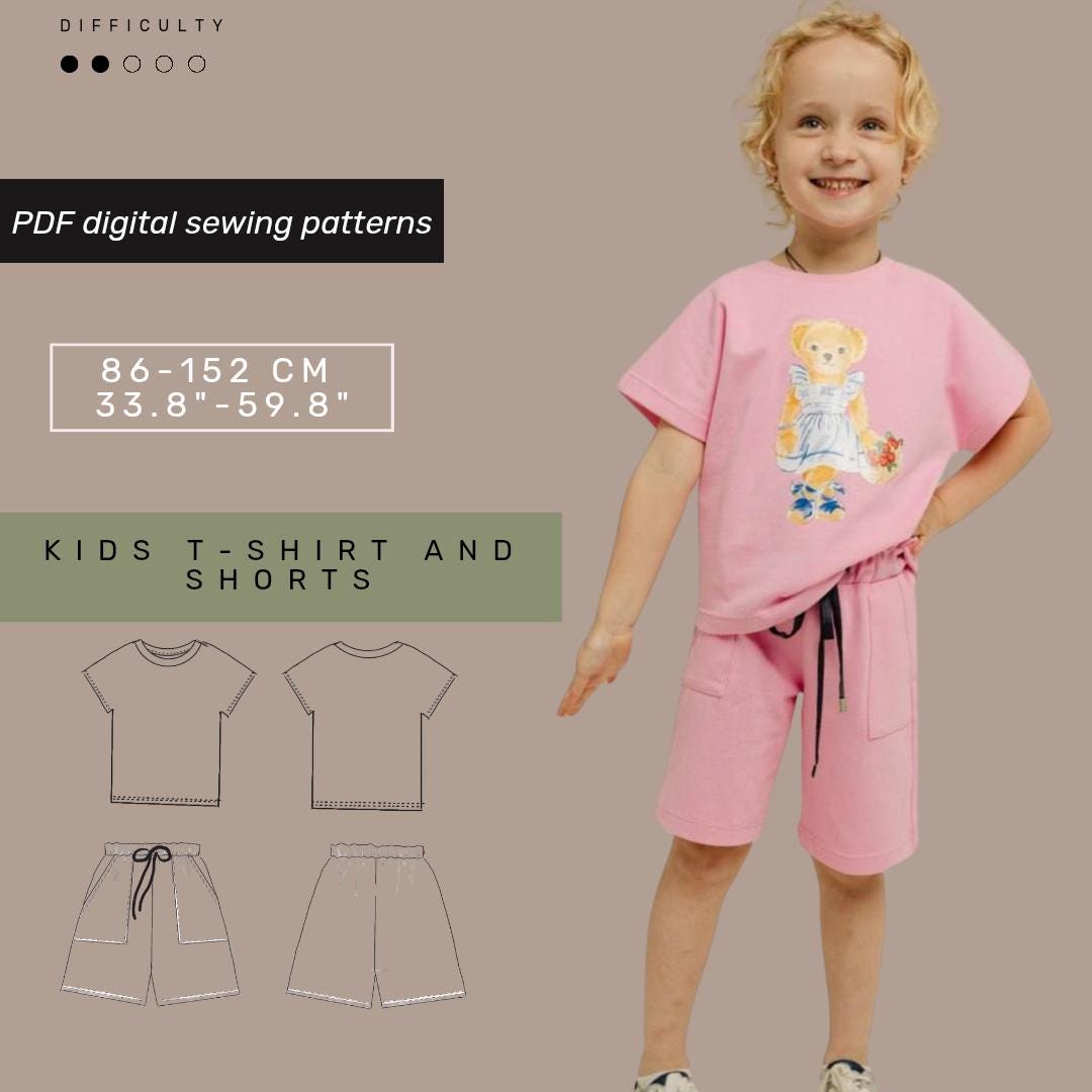 Toddler Clothing Set - Shorts and T-shirt Sewing Pattern | Bermuda and ...