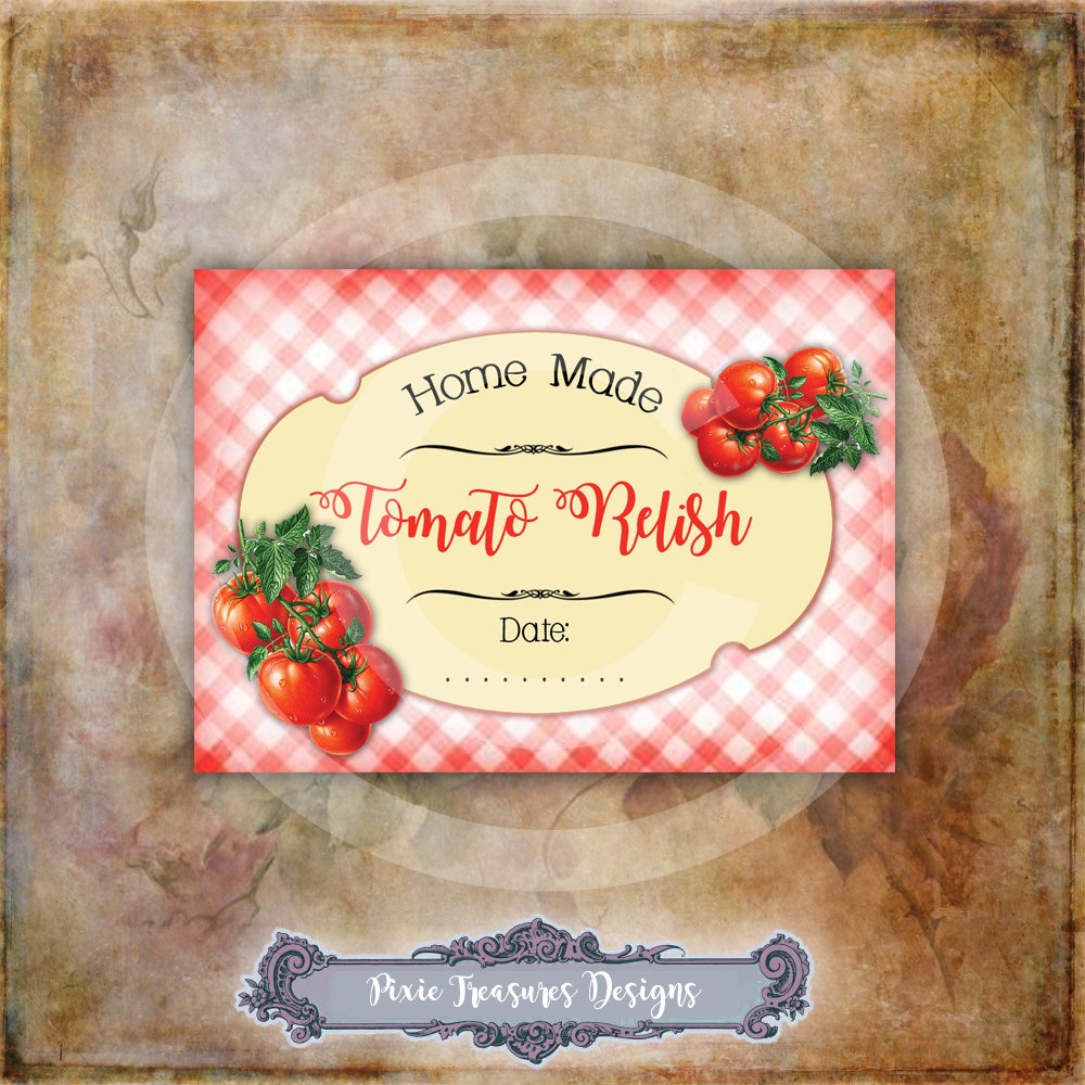 Printable Tomato Relish Labels, Blank Labels, Digital Label Sheets - Etsy