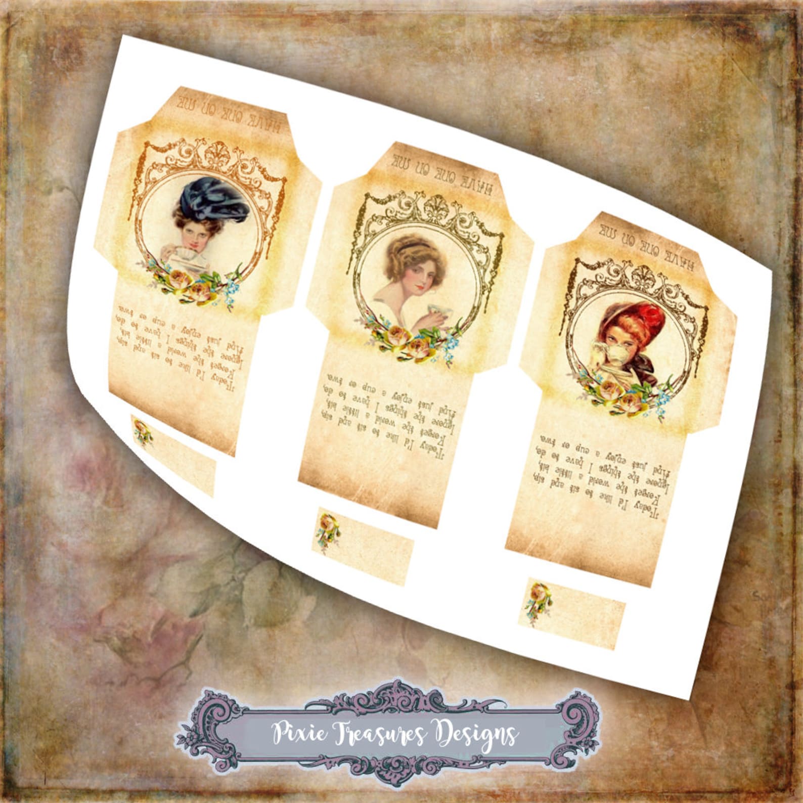 Printable Vintage Tea Drinkers Tea Bag Envelopes - Etsy