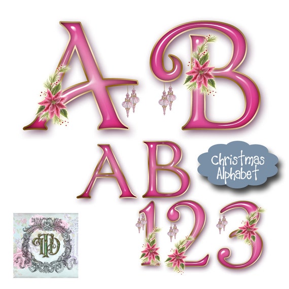 Printable Pink Christmas Alphabet | Etsy