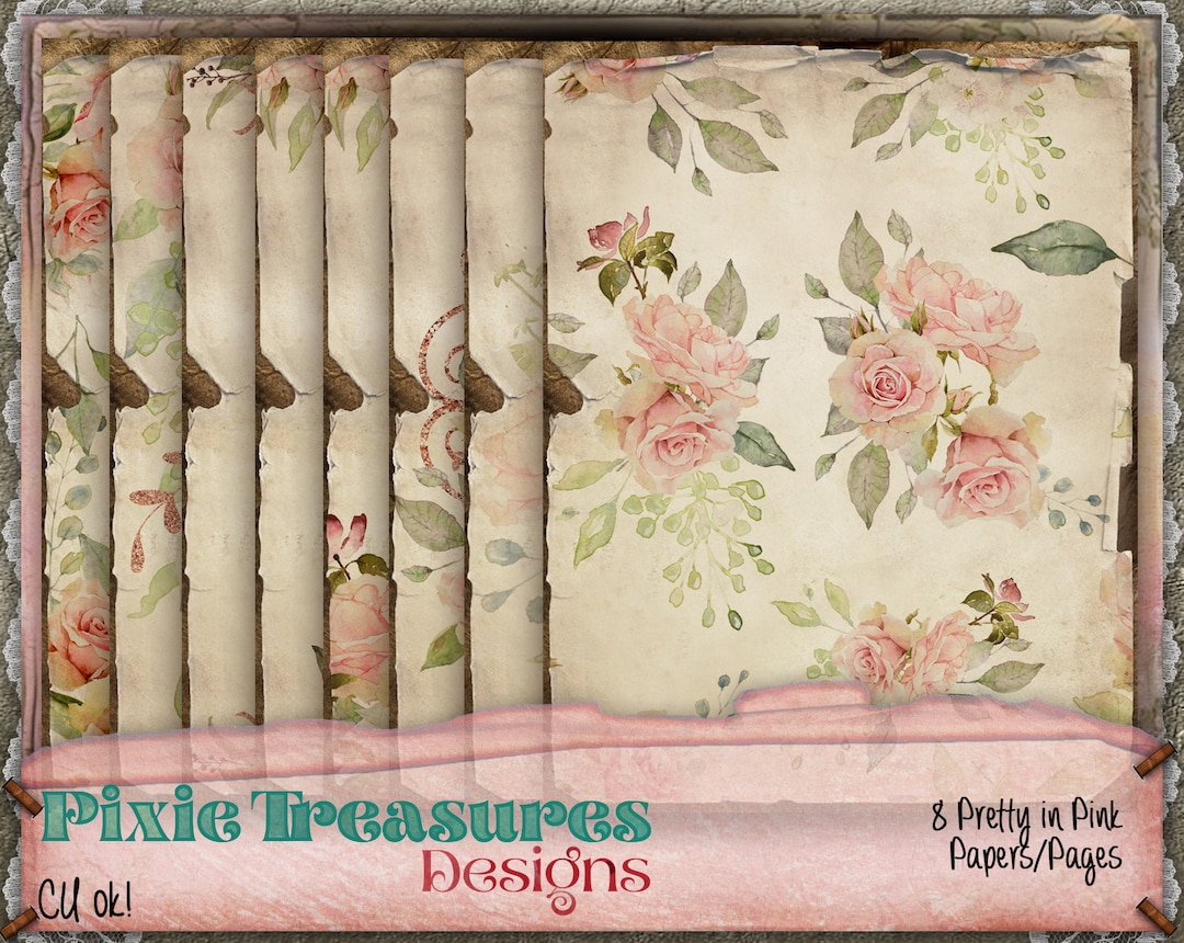 8 Pretty in Pink Printable Paper/pages - Etsy