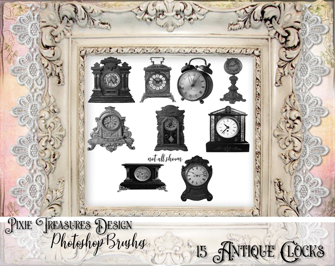 15 Antique Clock Photoshop Brushes - Etsy