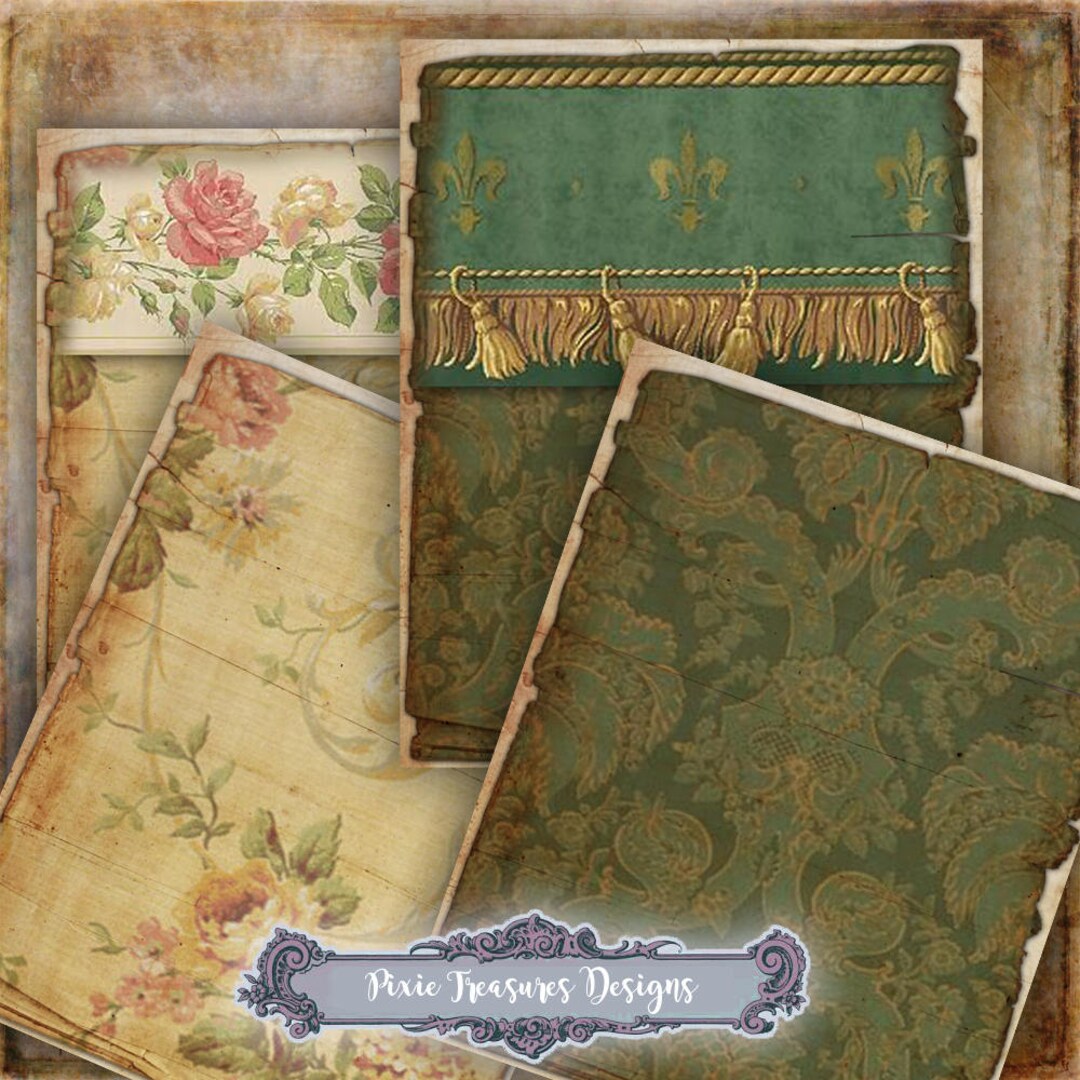 12 Printable Tatty Papers With and Without Borders - Etsy