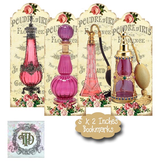 8 Printable Perfume Bottle Bookmarks | Etsy