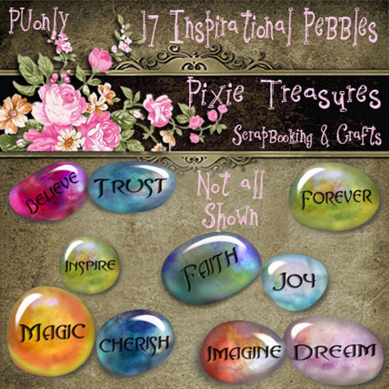 Printable Inspirational Pebbles Message Stones - Etsy