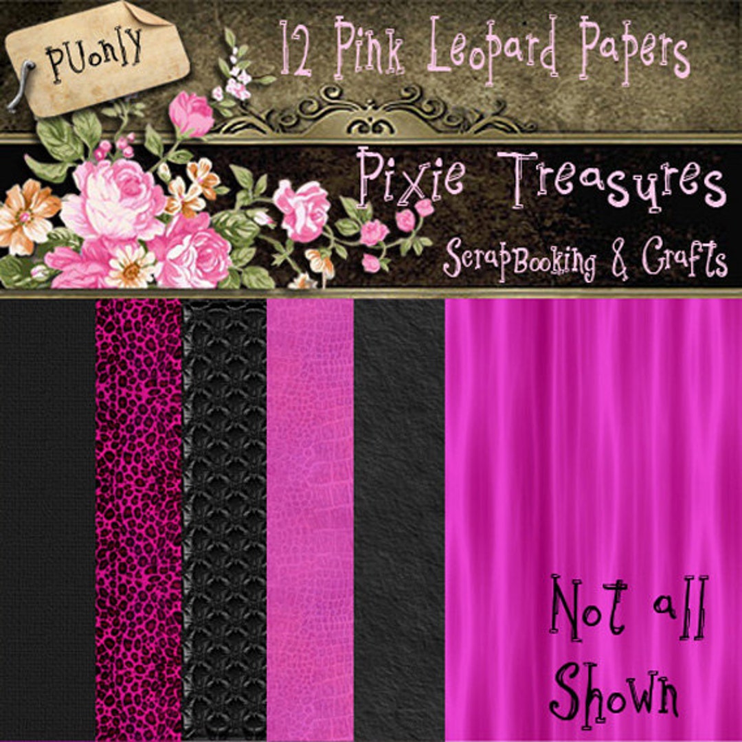 Printable Pink Leopard Papers Scrapbooking Papers Digital Papers - Etsy