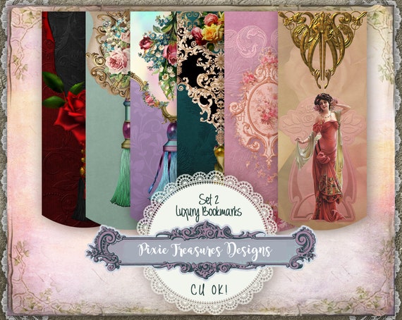 Luxury Printable Bookmarks Set 2 - Etsy