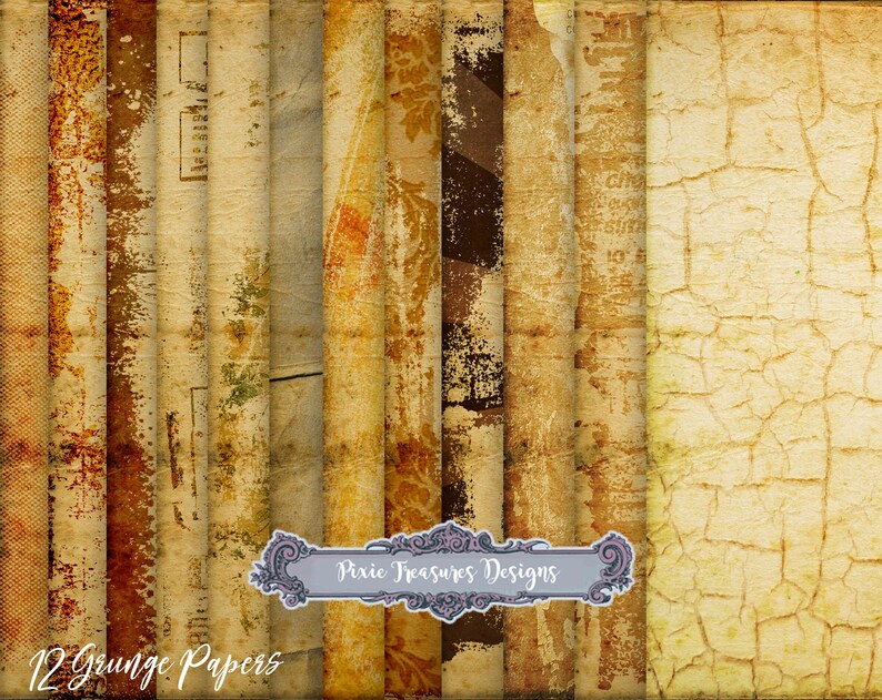 12 Grunge Papers - Printable - Etsy