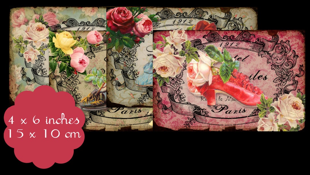 4 Printable Vintage Shoe Tags - Etsy