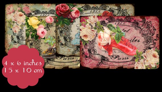 4 Printable Vintage Shoe Tags - Etsy