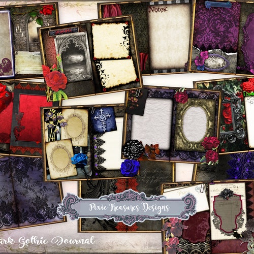 Printable Gothic Raven Junk Journal Ephemera Pack Vintage Etsy