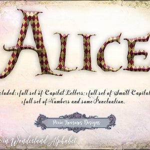 Printable Alice in Wonderland Alphabet - Etsy