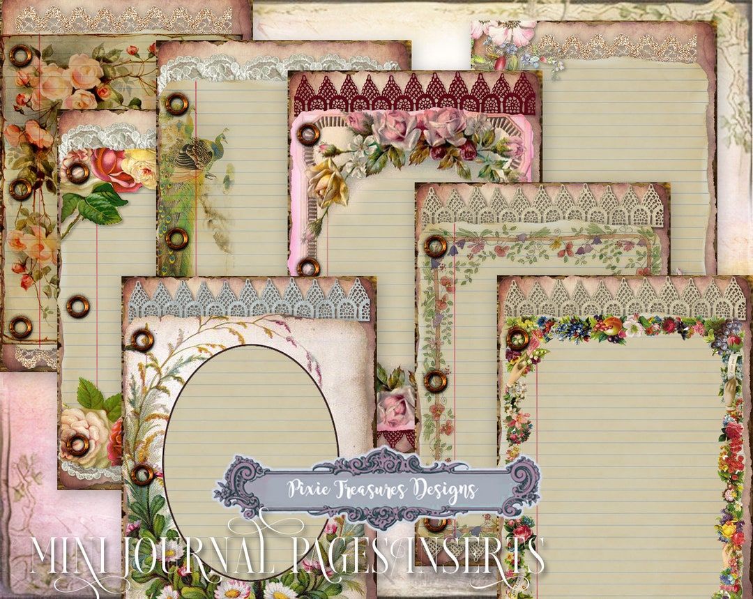 8 Junk Journal Inserts Printable Mini Page Journal Inserts - Etsy