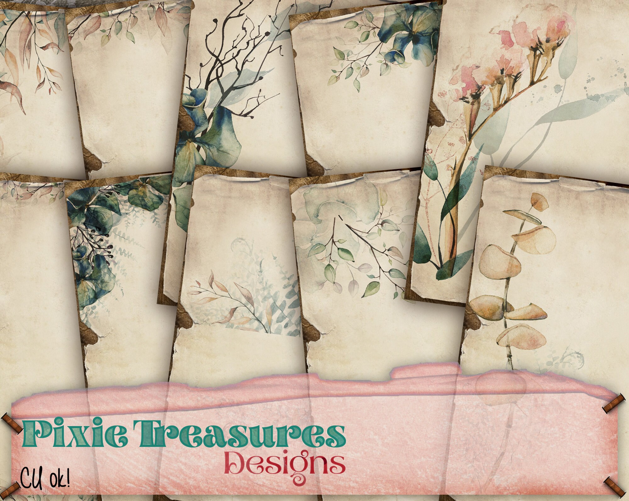 10 Dreamy Nature Printable Papers or Pages - Etsy