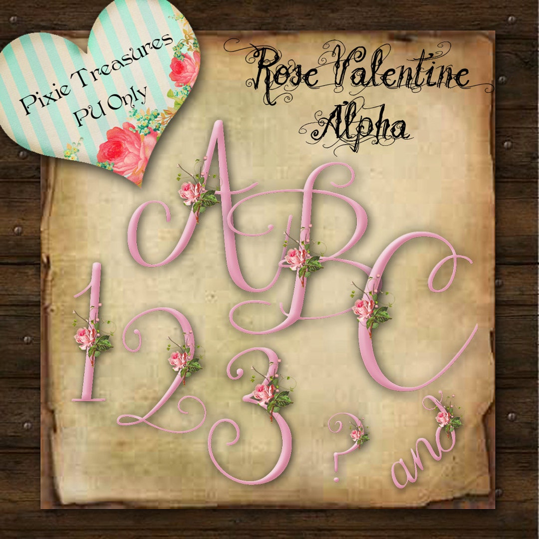 Printable Rose Valentines Alphabet - Etsy