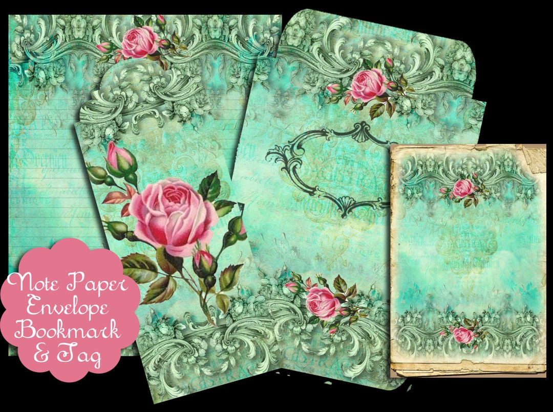 Printable Teal Note Paper Set - Etsy