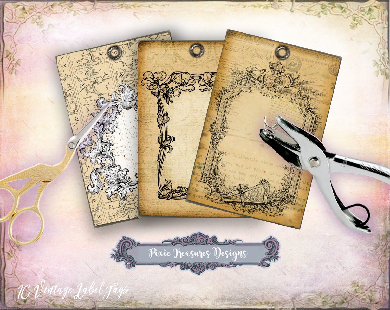 10 Vintage Label Tags Printable | Etsy