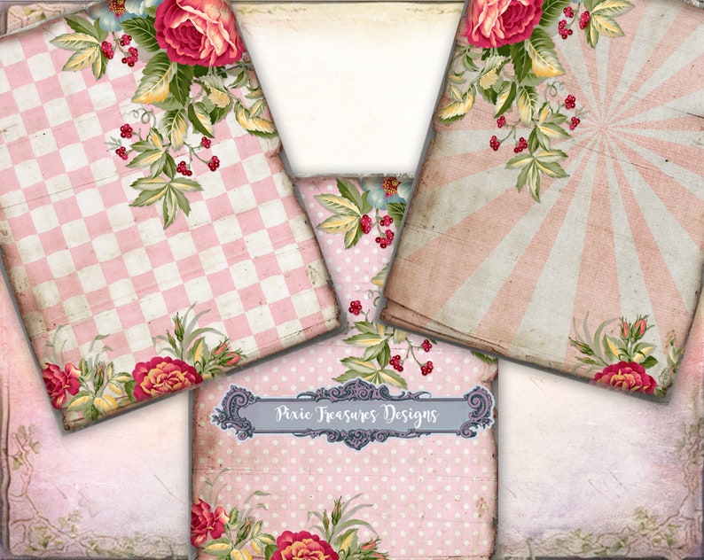 10 Printable Rose Pink Papers - Etsy