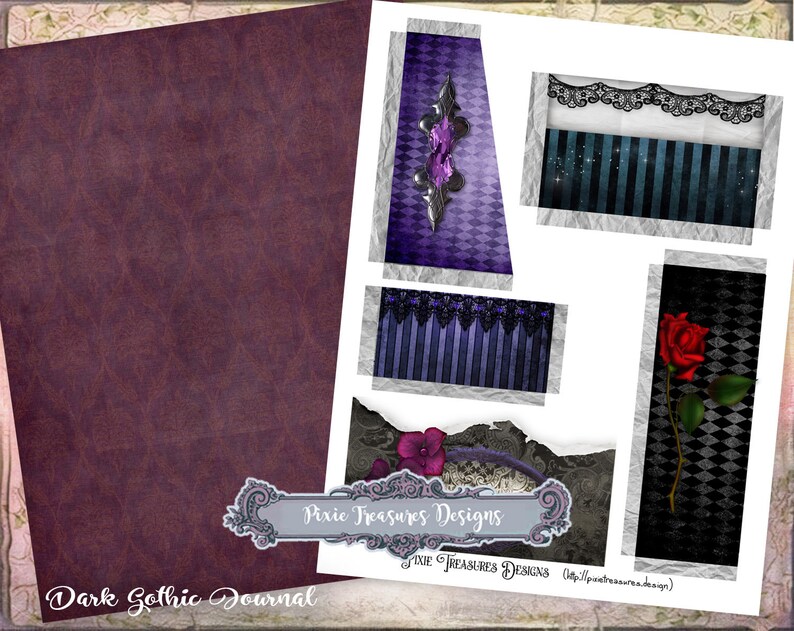 Printable Gothic Junk Journal Kit - Etsy