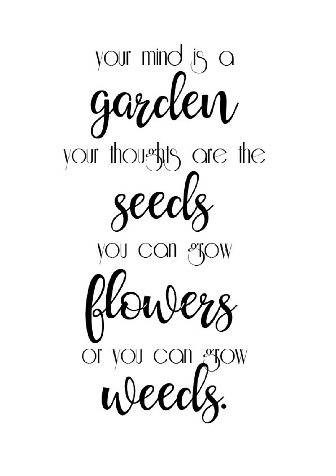 Your Mind is a Garden Digital Art Print | Etsy