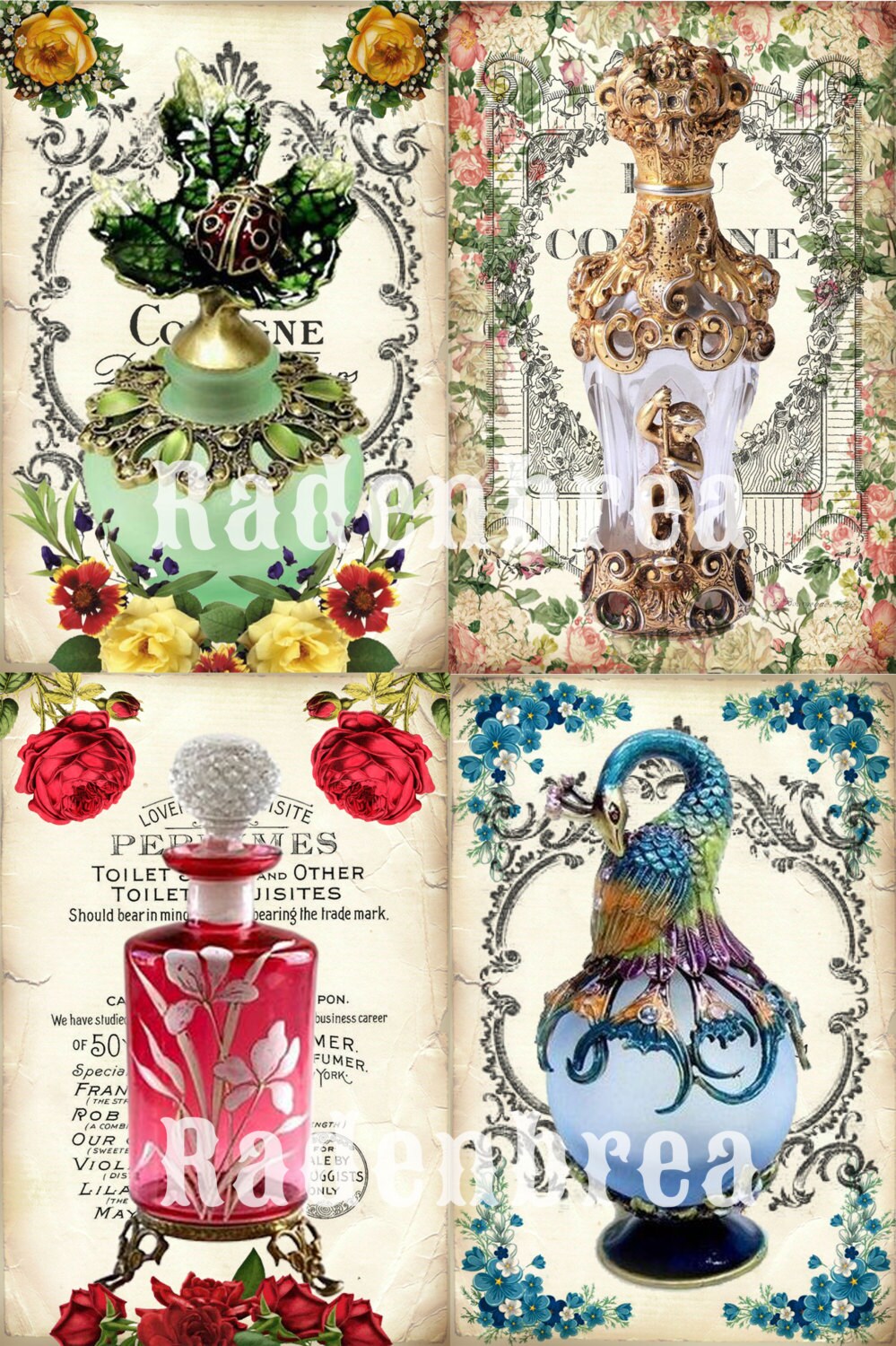 8 Printable Vintage Perfume Bottle Tags - Etsy