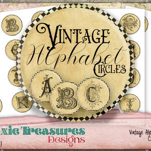 Alphabet Vintage Alphabet Circles Printable Alphas - Etsy