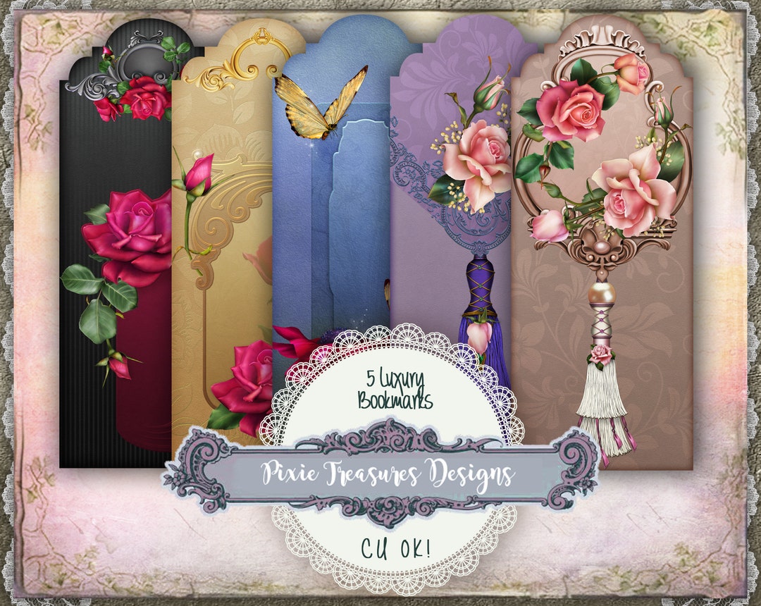 5 Luxury Printable Bookmarks - Etsy