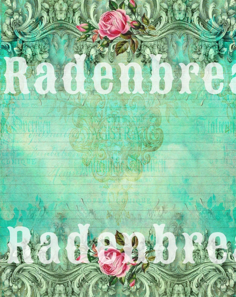 Printable Teal Note Paper Set - Etsy