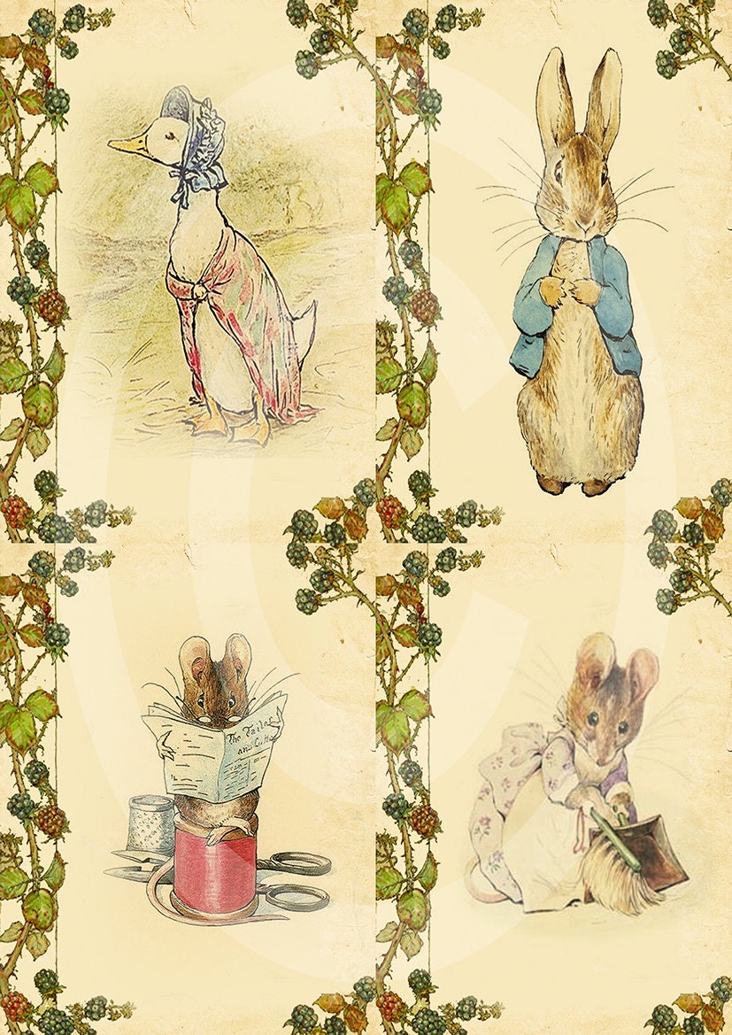 12 Printable Beatrix Potter Papers - Etsy