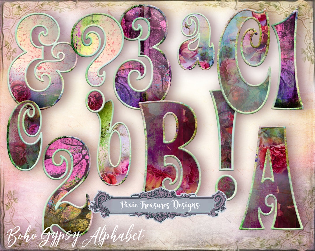 Printable Boho Gypsy Alphabet - Etsy