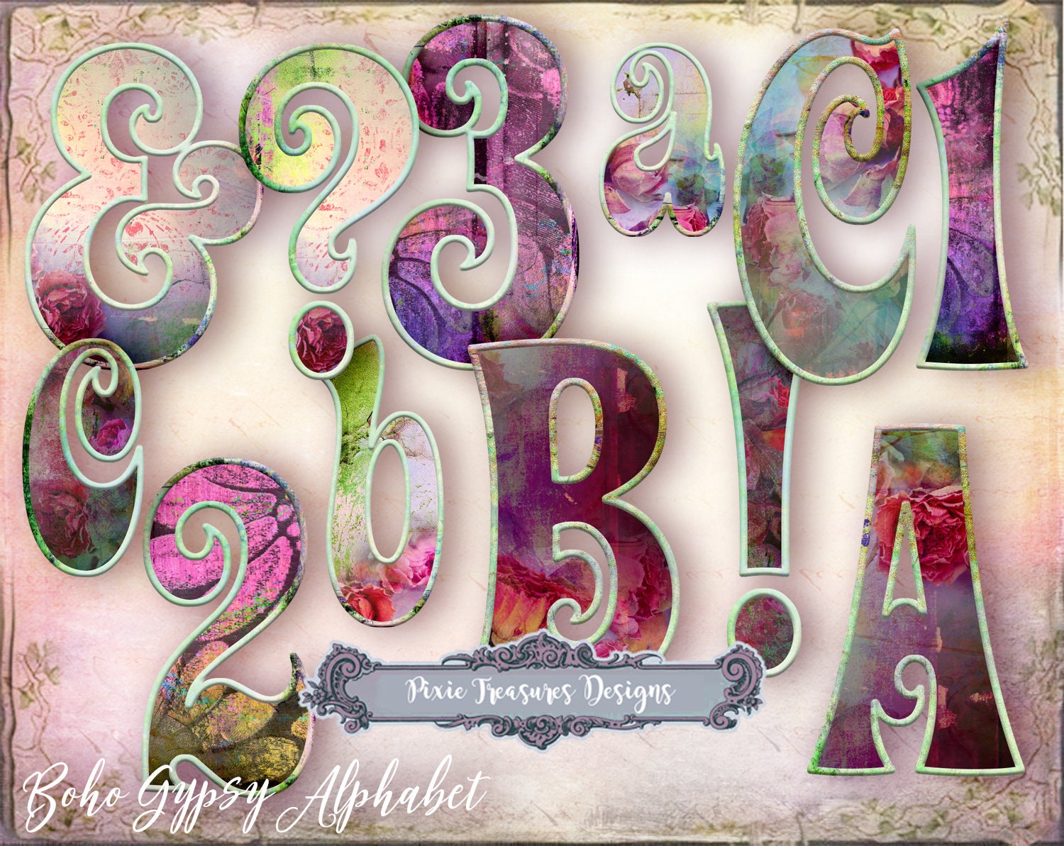 Printable Boho Gypsy Alphabet - Etsy