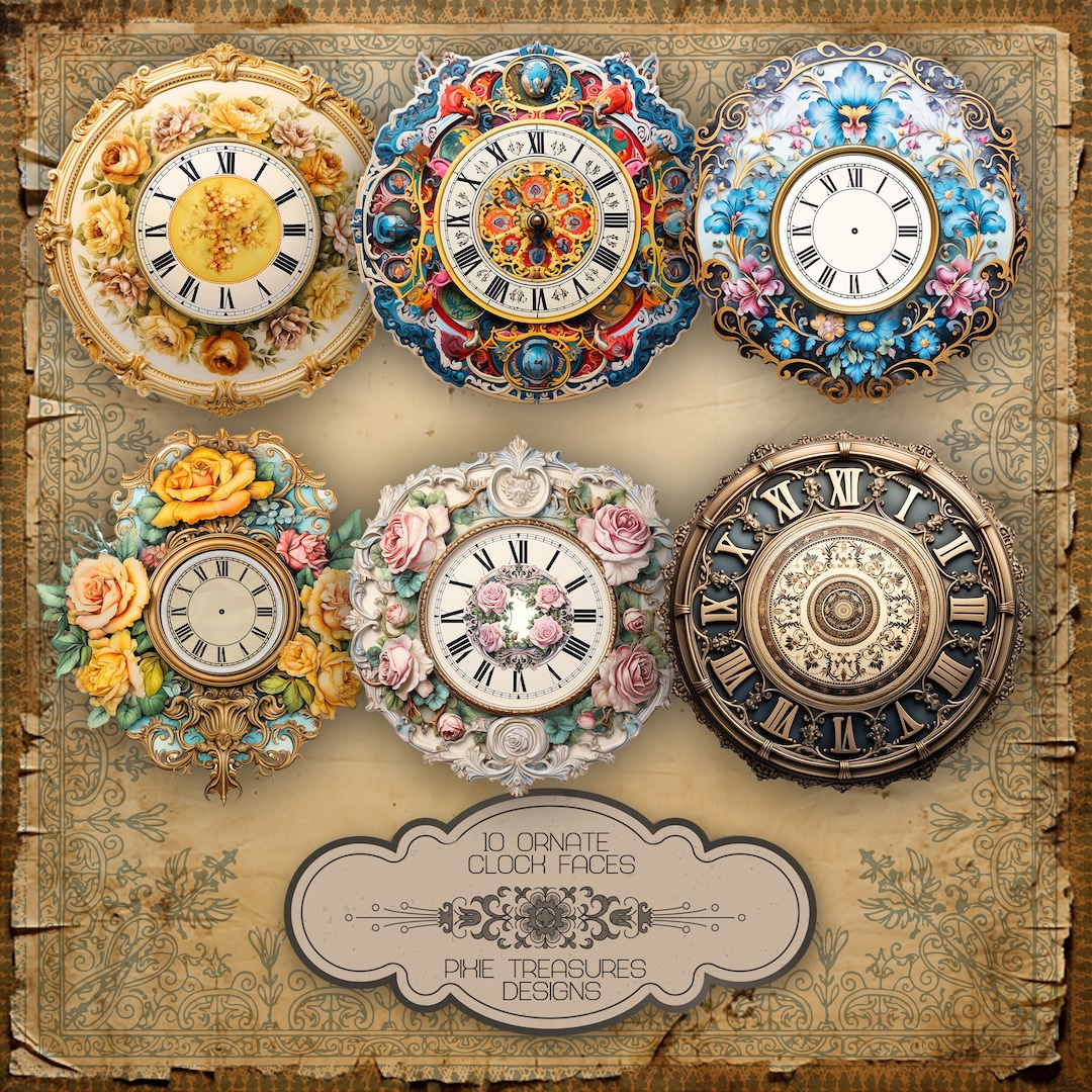 10 Ornate Clock Faces - Etsy