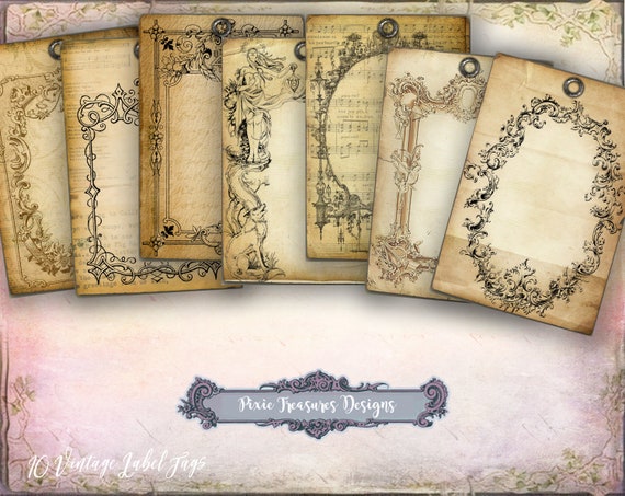 10 Vintage Label Tags Printable | Etsy