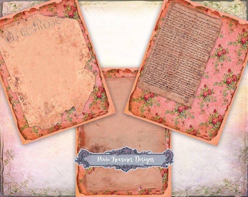 12 Papers Printable Shabby Rustic Pink Layered Papers - Etsy