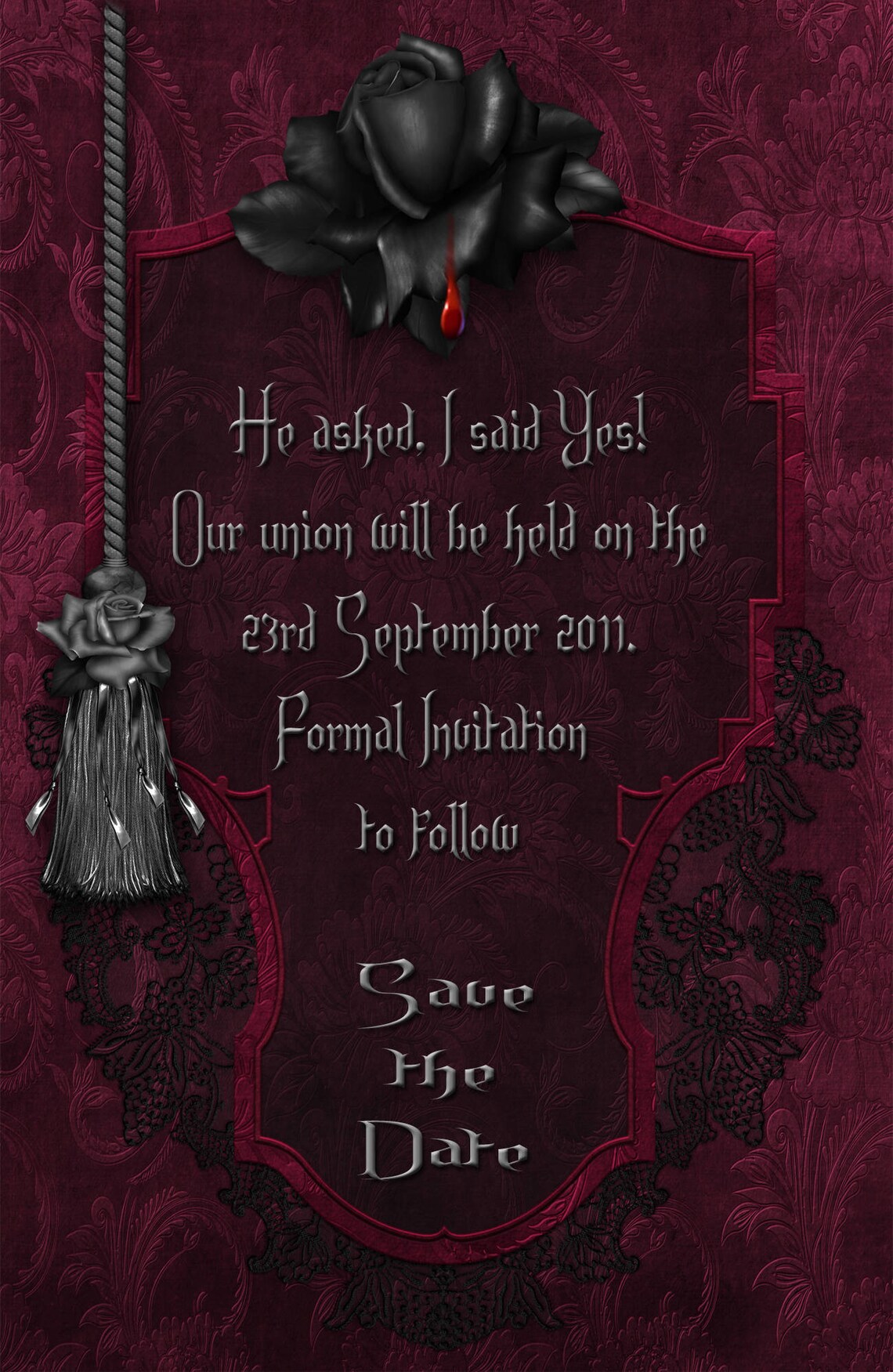 Printable Luxury Gothic Wedding Invitation Set | Etsy