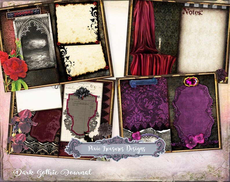 Printable Gothic Junk Journal Kit - Etsy